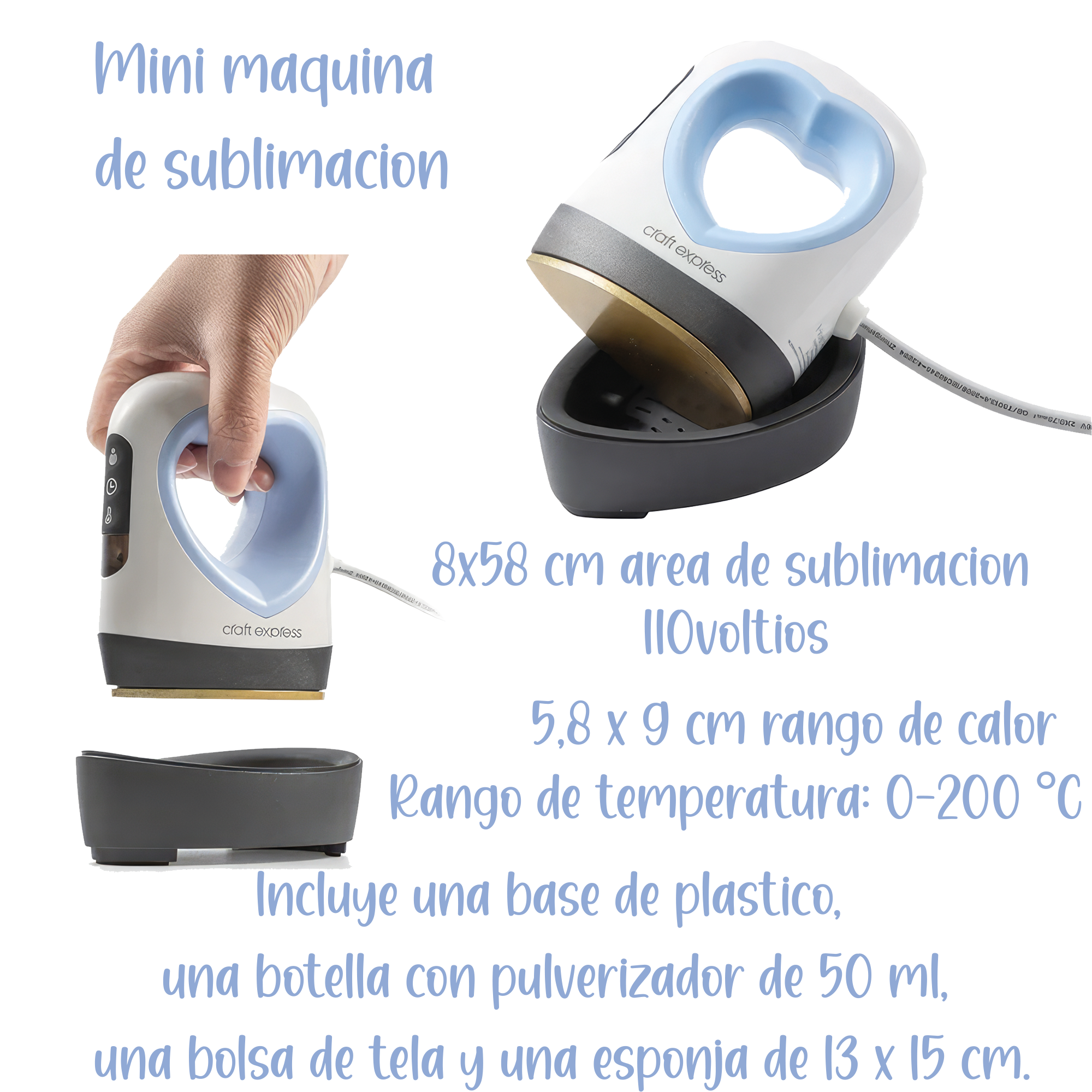 mini maquina de sublimacion de mano craft xpress - IMAGINA DISEÑA REALIZA